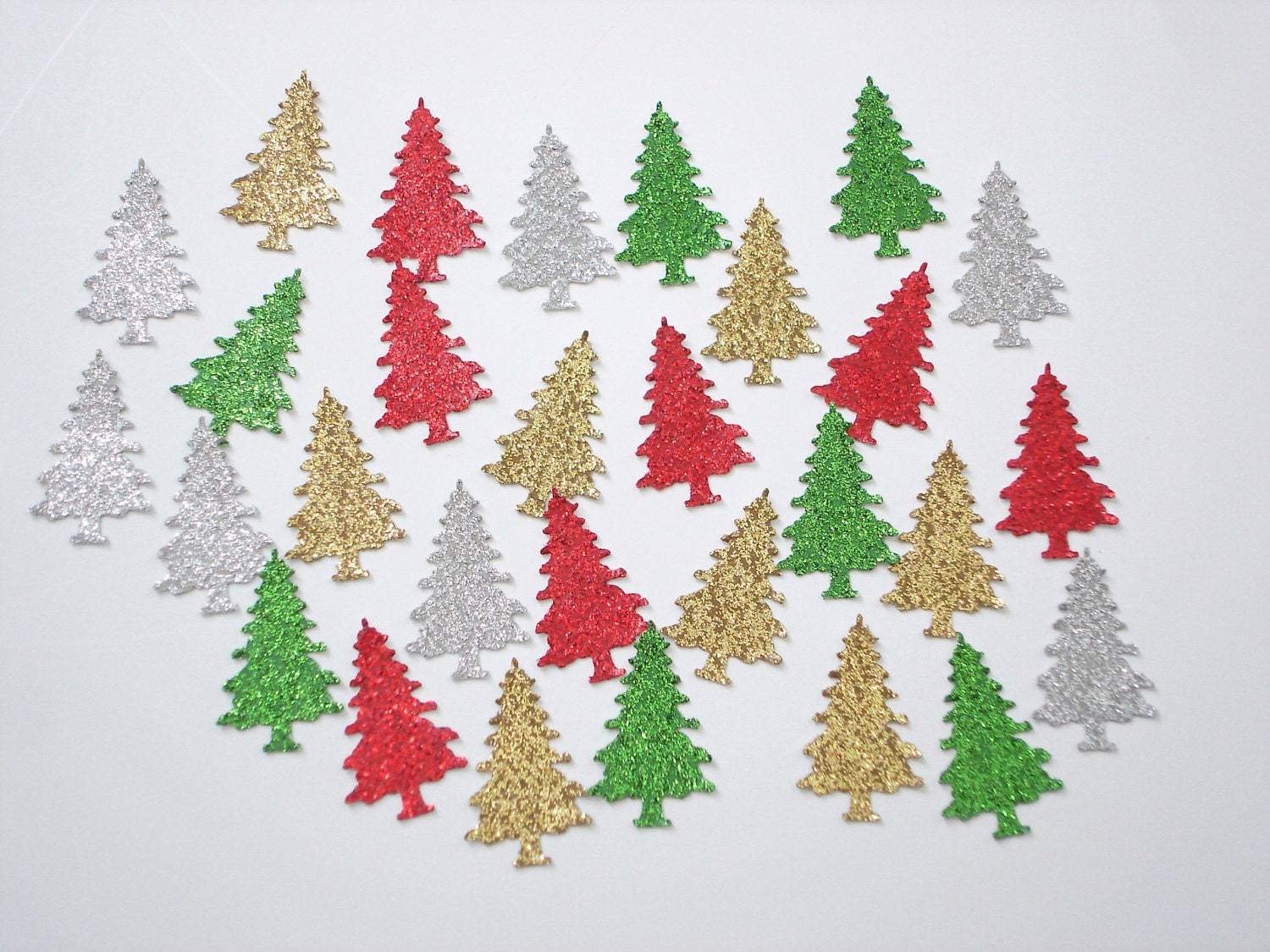 50 Glitter Christmas Tree Confetti Holiday Party Decorations - Etsy