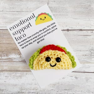Emotional Support Taco Crochet Amigurumi, Pocket Hug Plush With ...