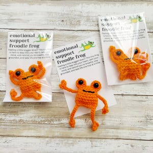 Emotional Support Crochet Frog Named Froodle, Pocket Hug Amigurumi ...