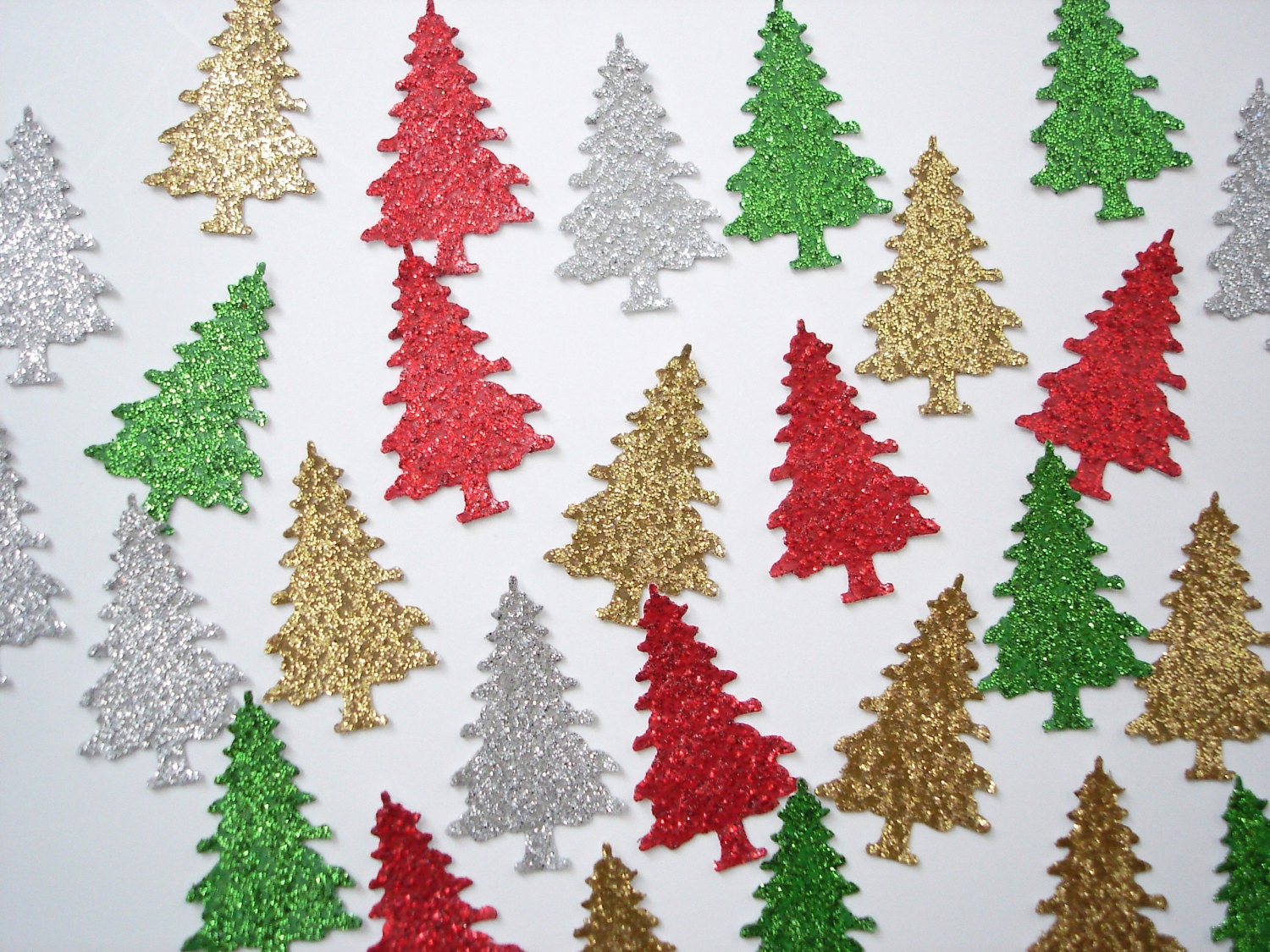 50 Glitter Christmas Tree Confetti Holiday Party Decorations - Etsy