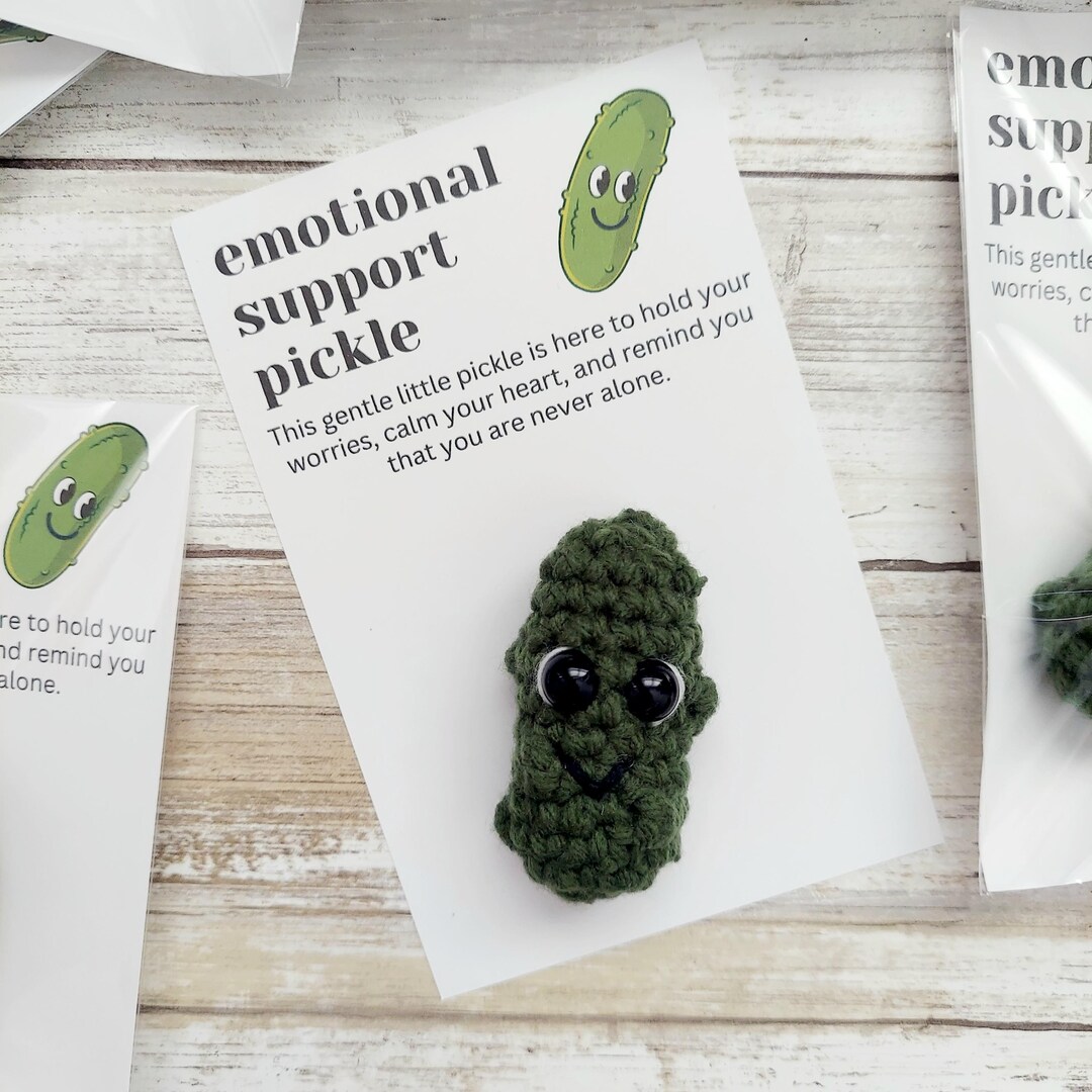 Emotional Support Pickle Pocket Hug – Crochet Amigurumi Pickle With ...