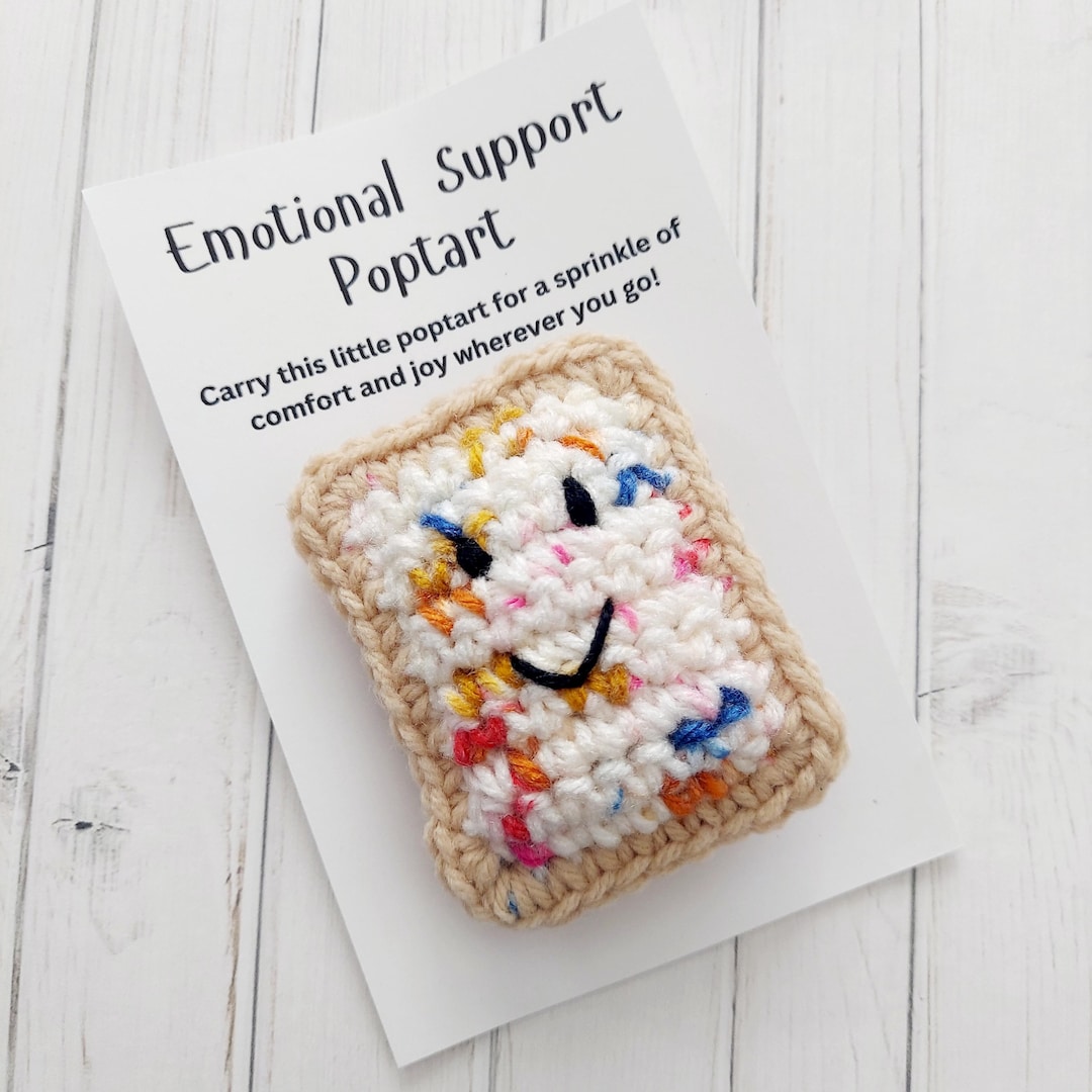 Emotional Support Poptart With Comfort Card, Crochet Amigurumi Poptart, Pocket Hug Crochet ...