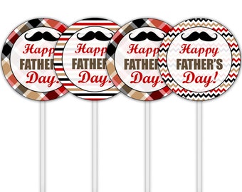 Happy Father's Day Cupcake Toppers, Fathers Day, Best Dad, Cupcake ...
