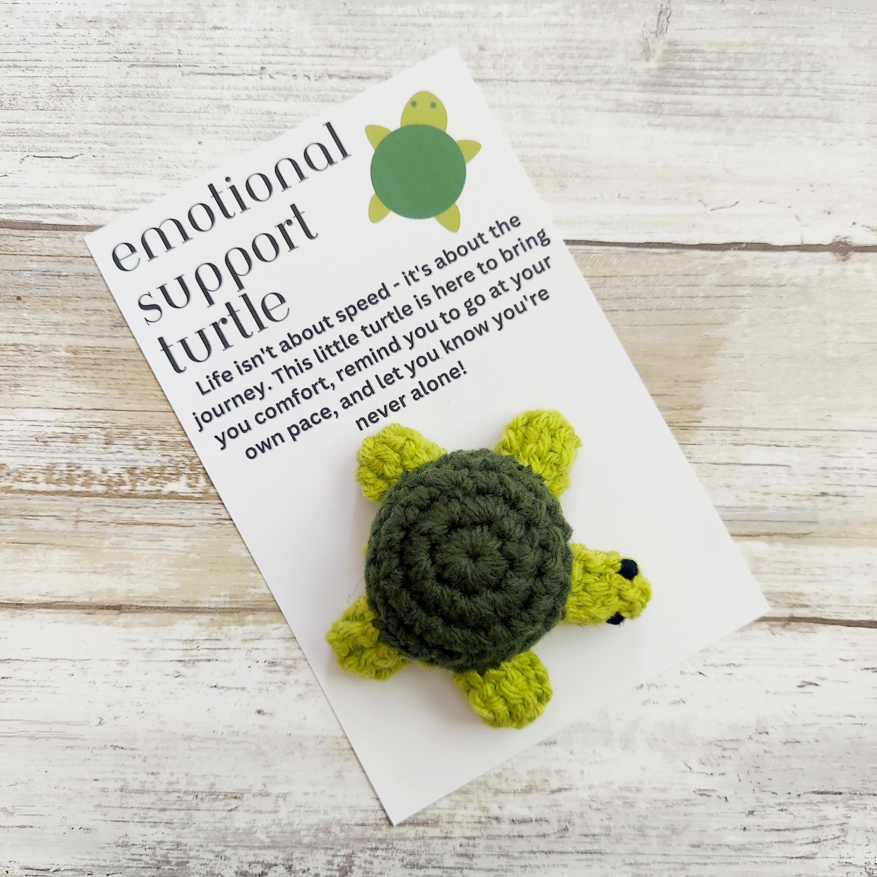 Emotional Support Turtle Pocket Hug, Crochet Amigurumi Toy With ...