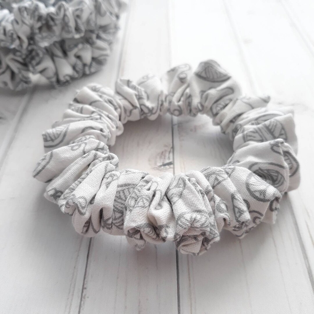 Cute Cats White Scrunchie, Ponytail Holder, Hair Elastic, Hair ...