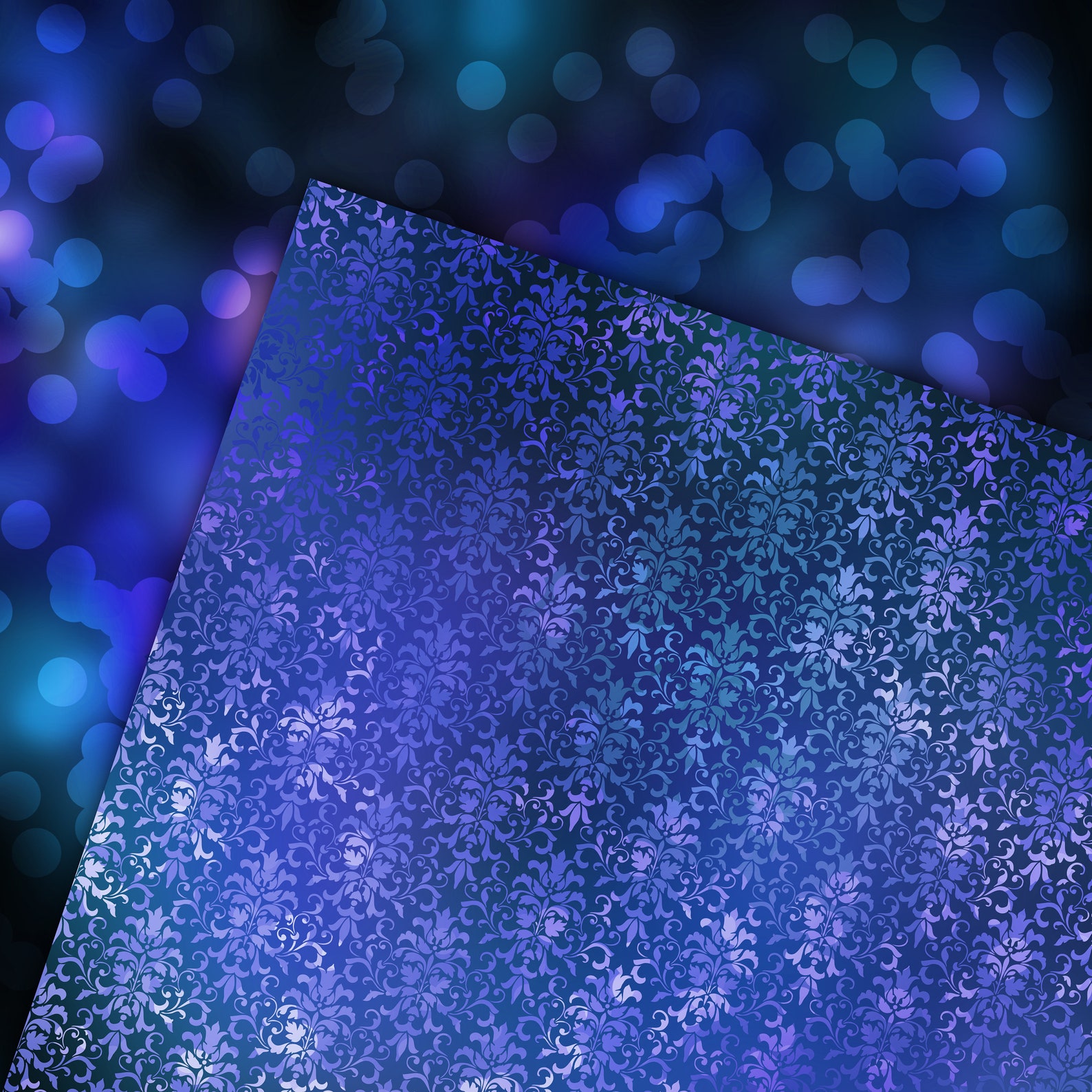 Blue Bokeh Digital Paper Blue Glitter Scrapbook Paper | Etsy