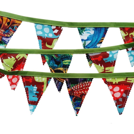 Dinosaur Bunting Banner, Mini Bunting Flags, Nursery Decor, Dinosaur ...