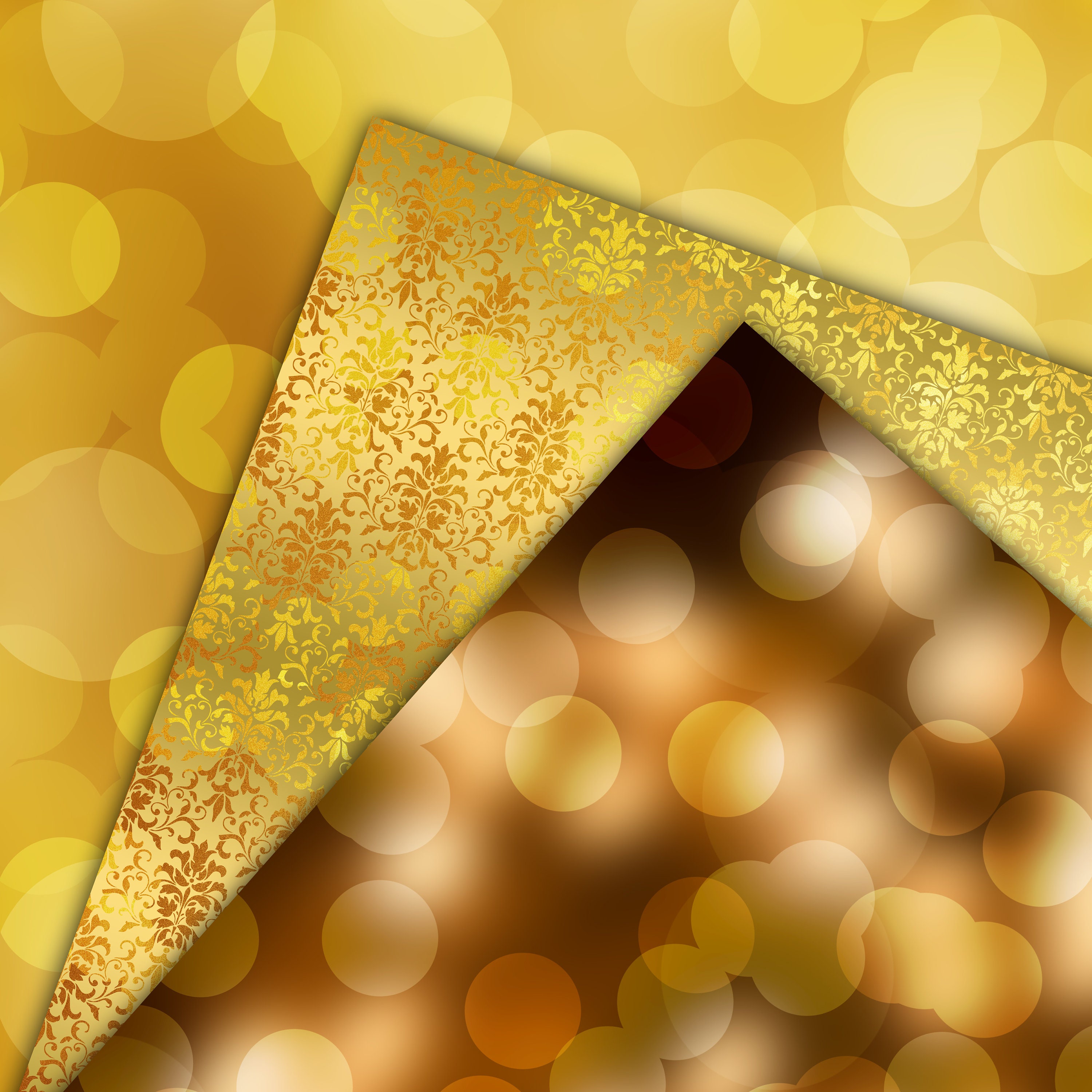 Gold Bokeh Digital Paper, Gold Glitter Scrapbook Paper, Gold Lights ...