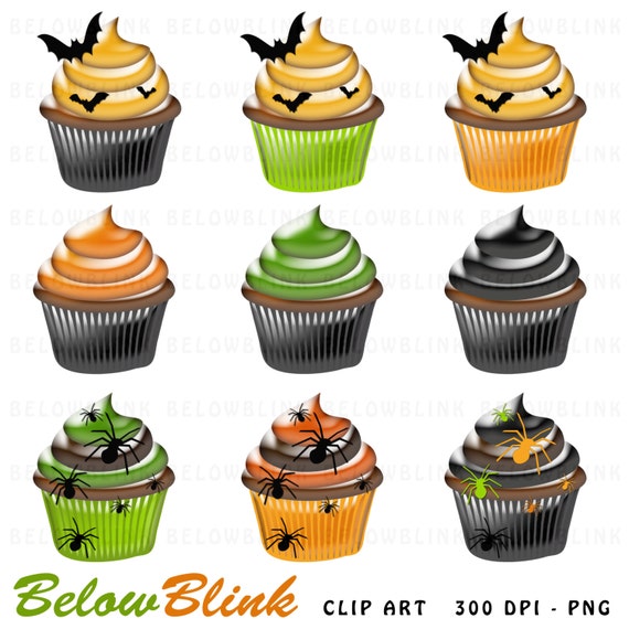 Halloween Cupcakes Clip Art Digital Scrapbooking Commercial Use ...