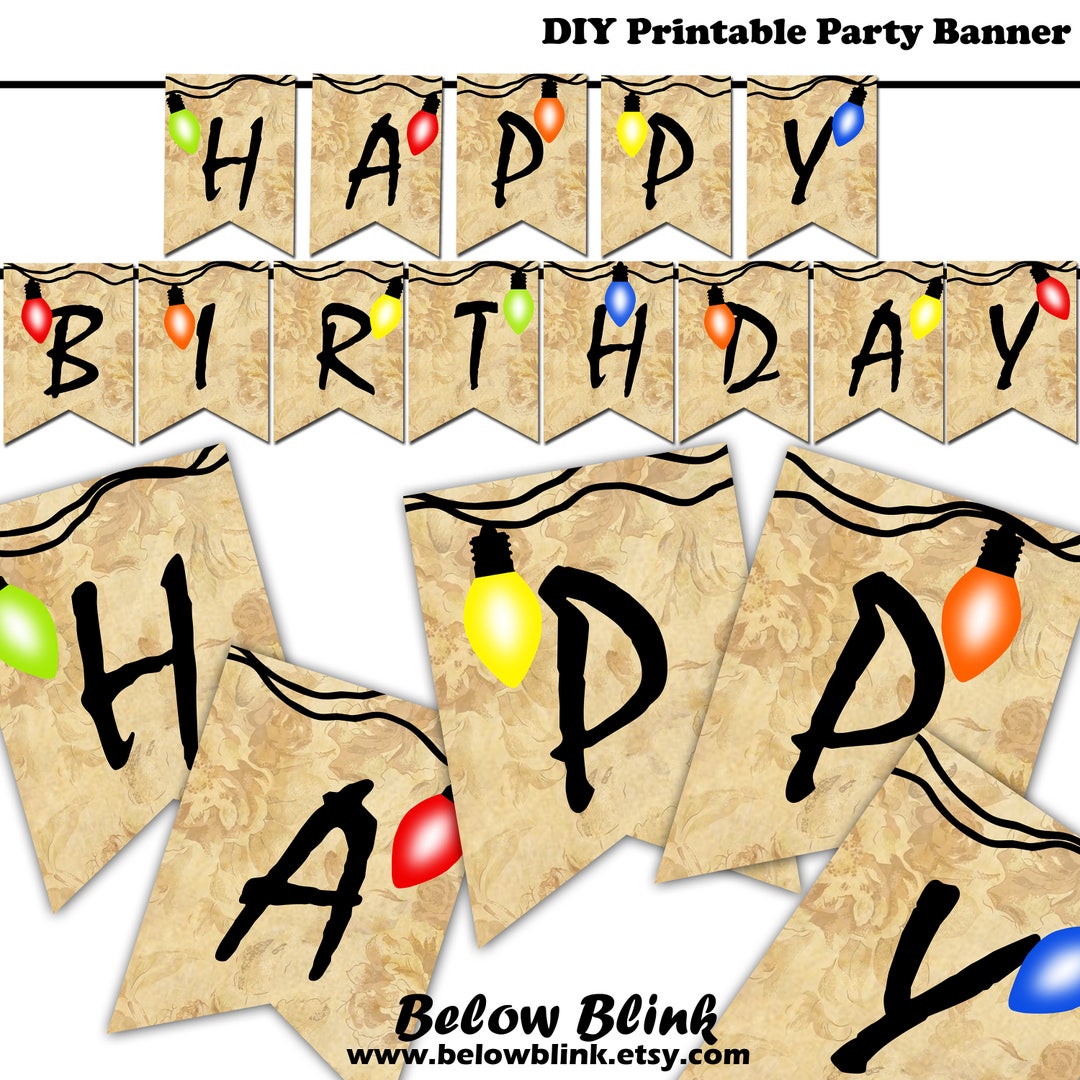 Stranger Things Printable Banner, Stranger Things Inspired Banner ...