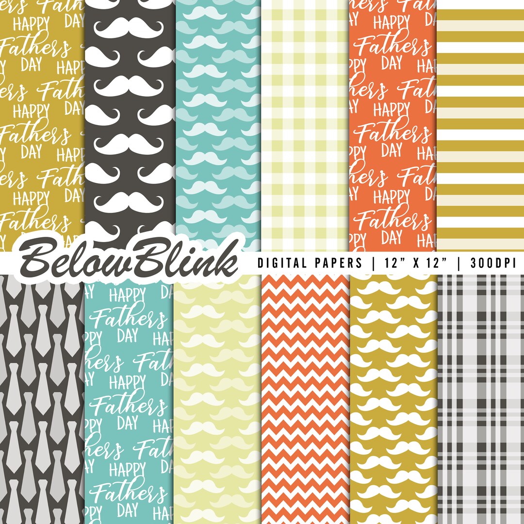 Father's Day Digital Paper, Seamless Backgrounds, Scrapbook Paper ...