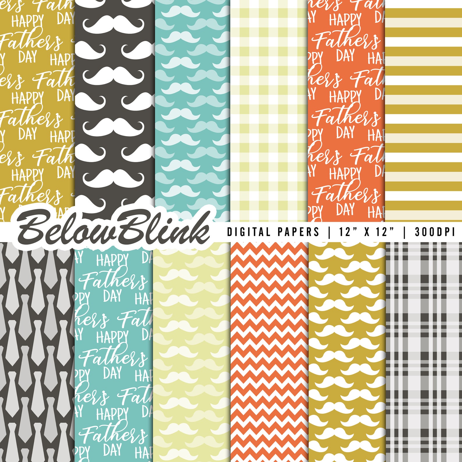 Father's Day Digital Paper, Seamless Backgrounds, Scrapbook Paper ...