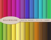 Colorful Stripes Digital Paper Pack Scrapbook Papers 24 Jpg - Etsy