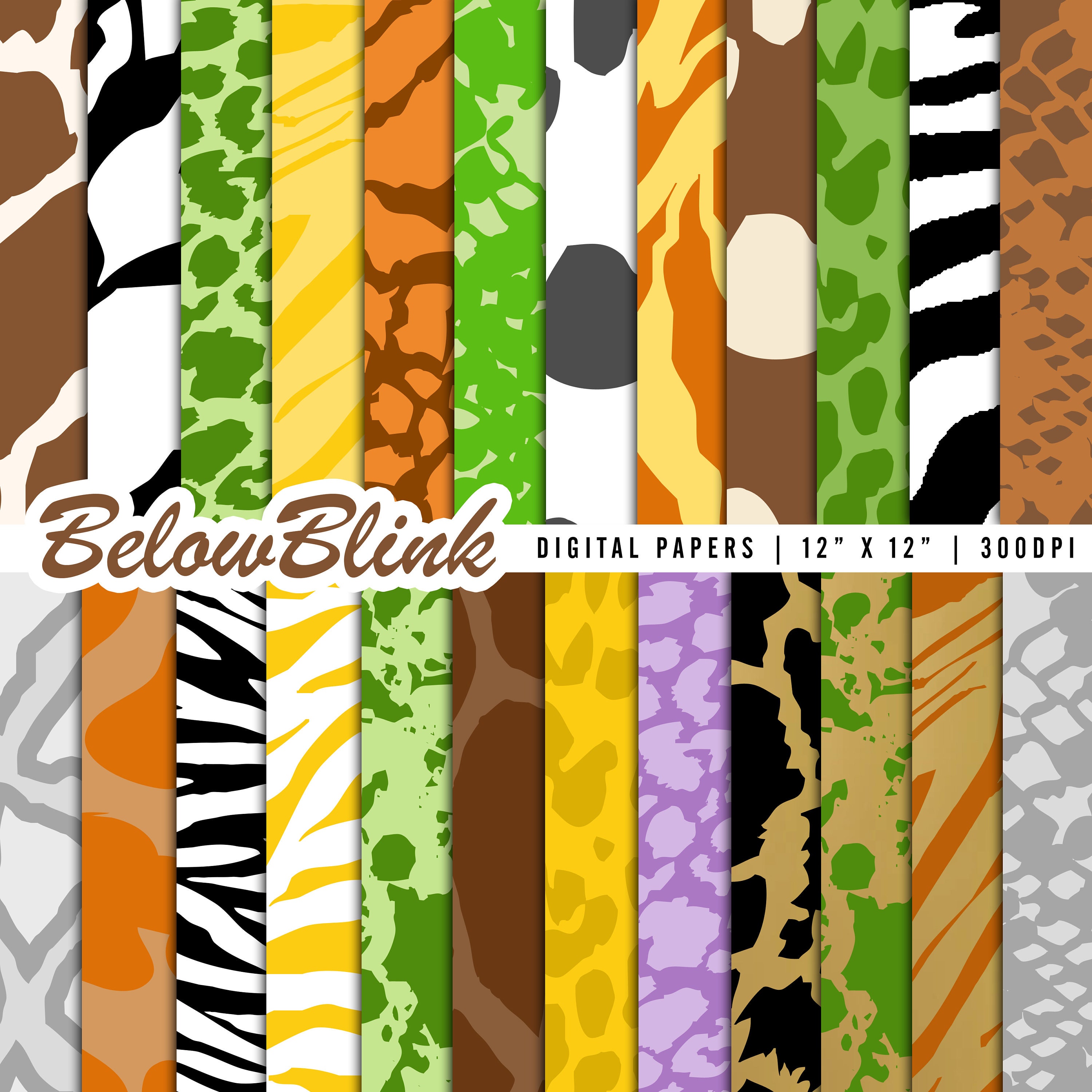 Jungle Digital Paper, Scrapbook Papers, Safari Scrapbook Papers, Jungle ...