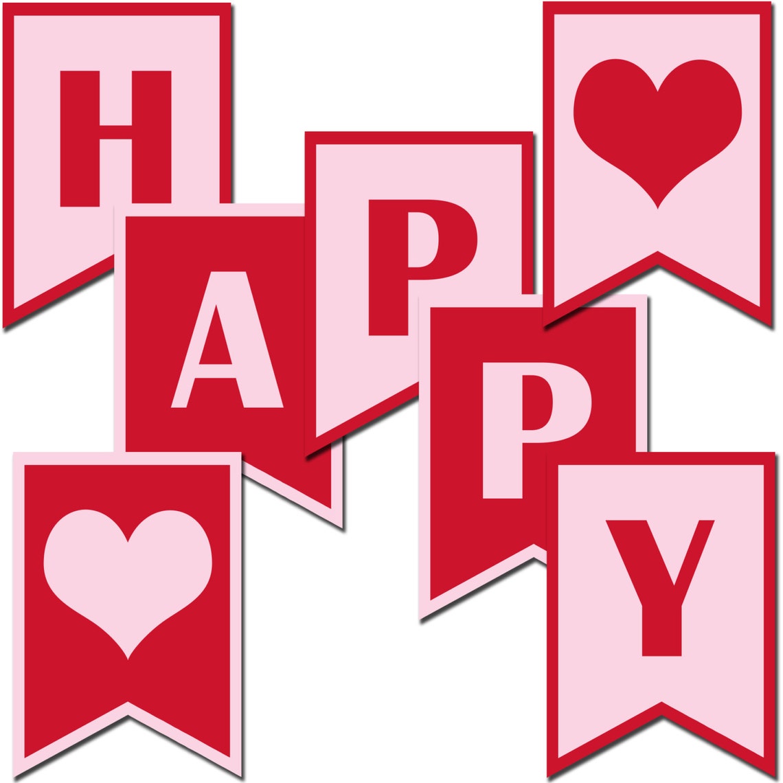 Happy Valentines Day Banner, Printable Photo Prop Banner, Valentines ...