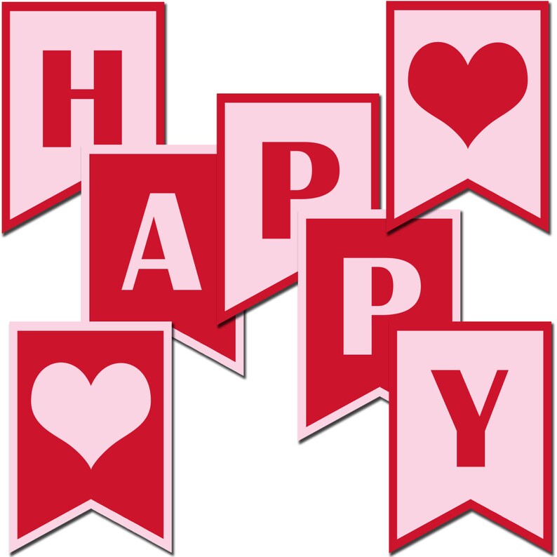 Happy Valentines Day Banner, Printable Photo Prop Banner, Valentines ...