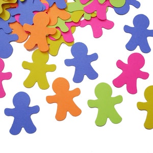 50 Bright Colors Gingerbread Men Confetti Scrapbook Embellishments ...