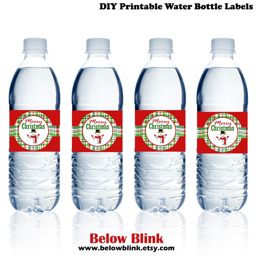 Merry Christmas Water Bottle Labels, Christmas Printable Labels ...