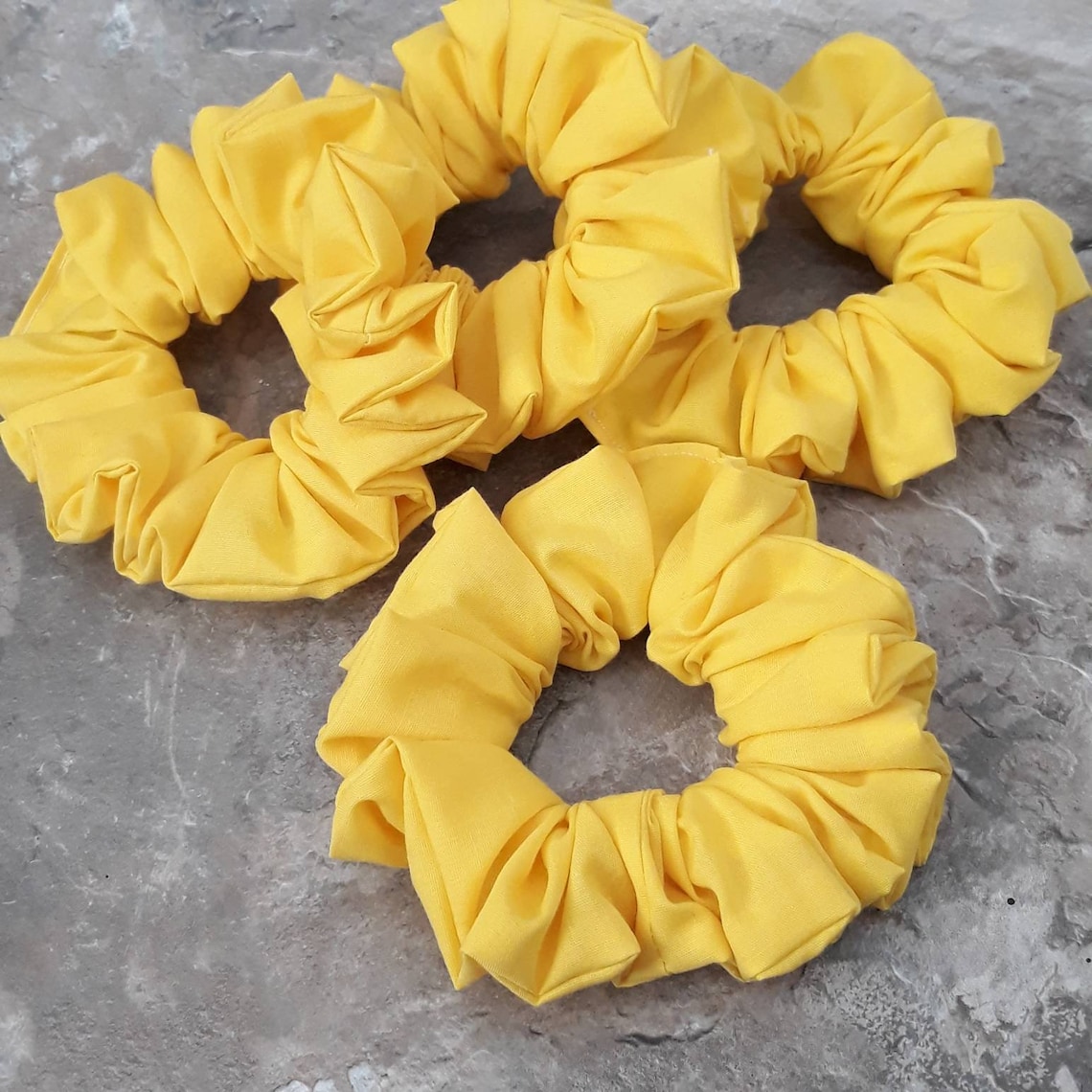 Bright Yellow Hair Scrunchie Hair Accessory Elastic Hair - Etsy