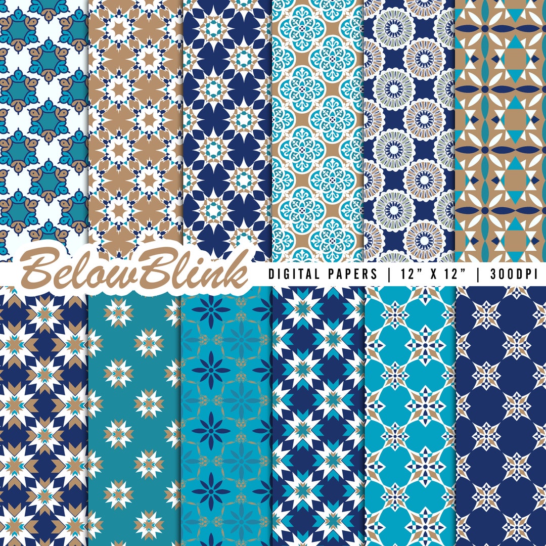 Islamic Digital Paper, Seamless Backgrounds, Eid Mubarak Scrapbook ...