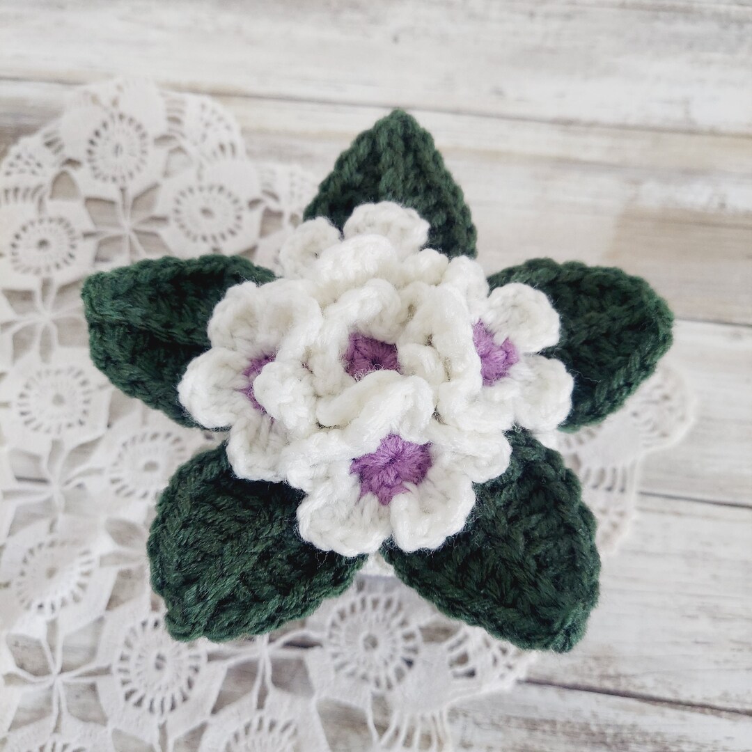 Crochet African Violet Flowers, Floral Nursery Decor, Home Wall Decor ...