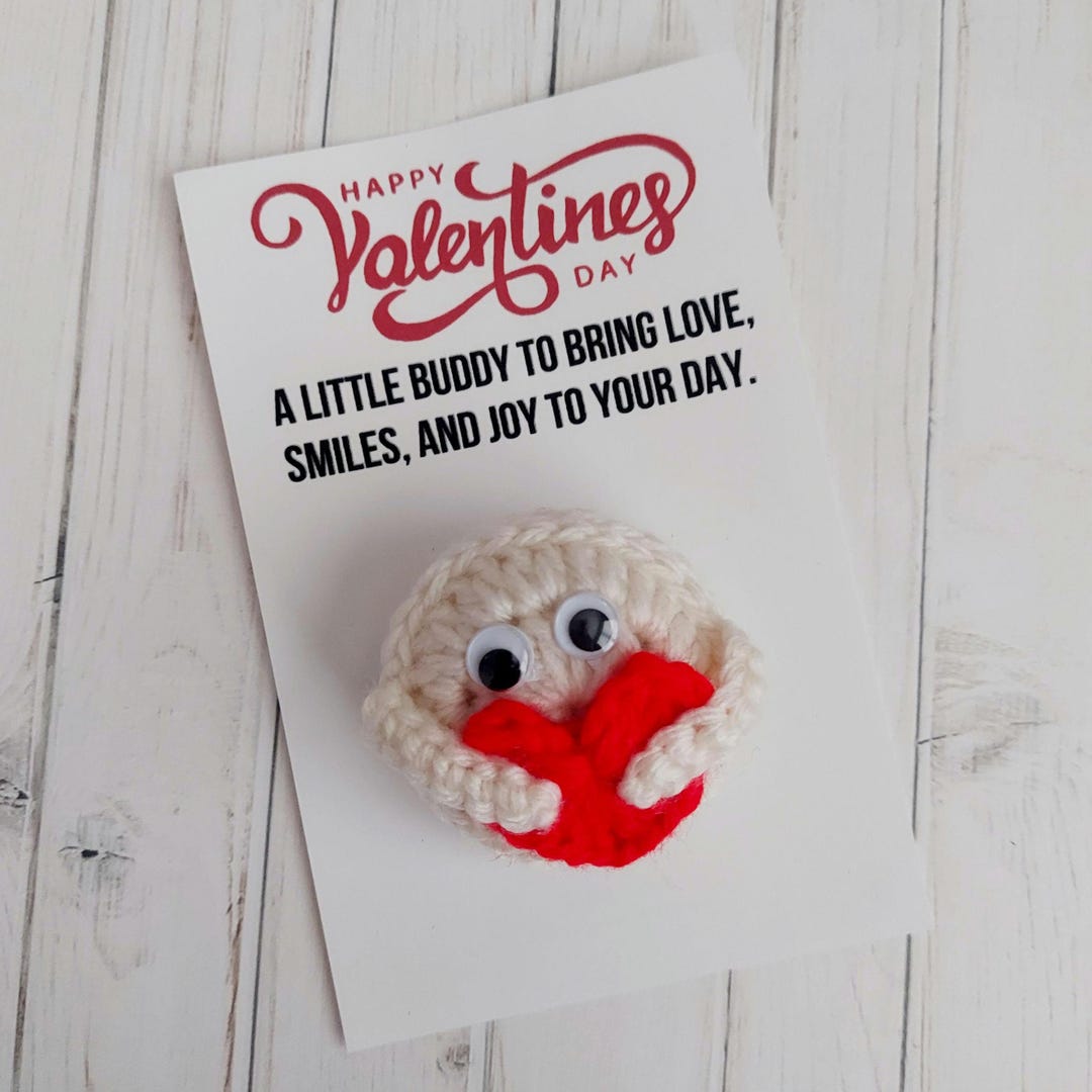 Happy Valentine’s Day Crochet Buddy With Heartfelt Message, Valentine's ...