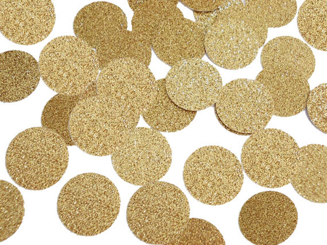 50 Glitter Gold Confetti Circles, St. Patrick's Day Confetti, 1" Gold ...