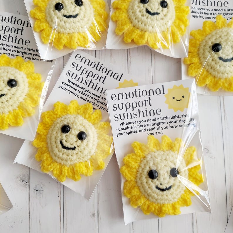 Emotional Support Sunshine Crochet Amigurumi - Handmade Plush With ...