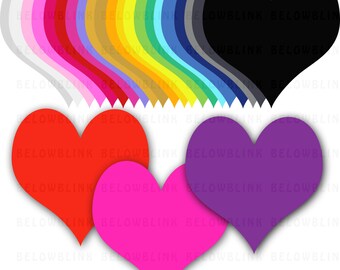 Valentine's Day Hearts Digital Clip Art Commercial Use - Etsy