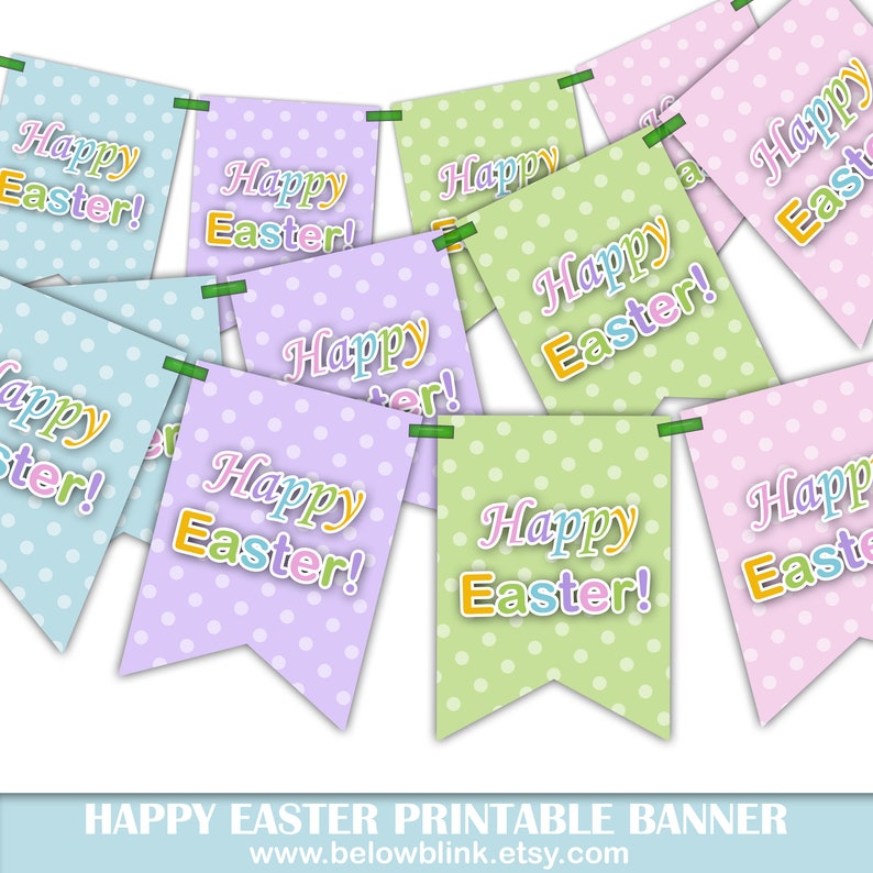 Happy Easter Banner Easter Egg Hunt Printable Banner Easter | Etsy