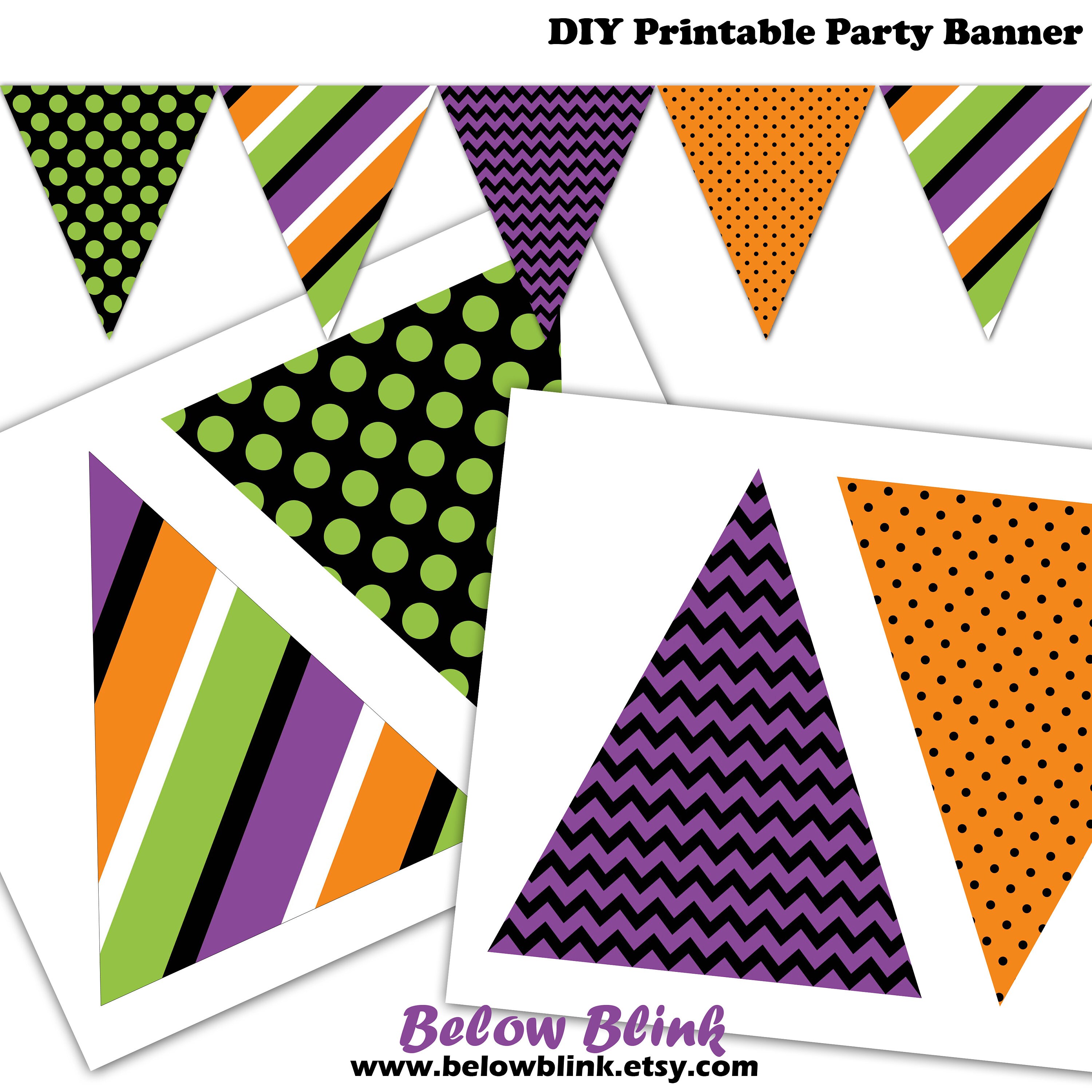 Halloween Printable Banner, Triangle Banner, Halloween Kids Party ...