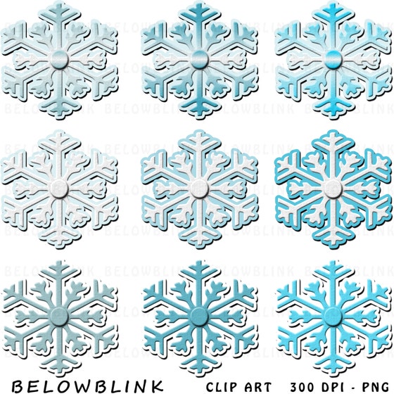 Frozen Snowflakes Digital Clip Art Commercial Use - Instant Download ...