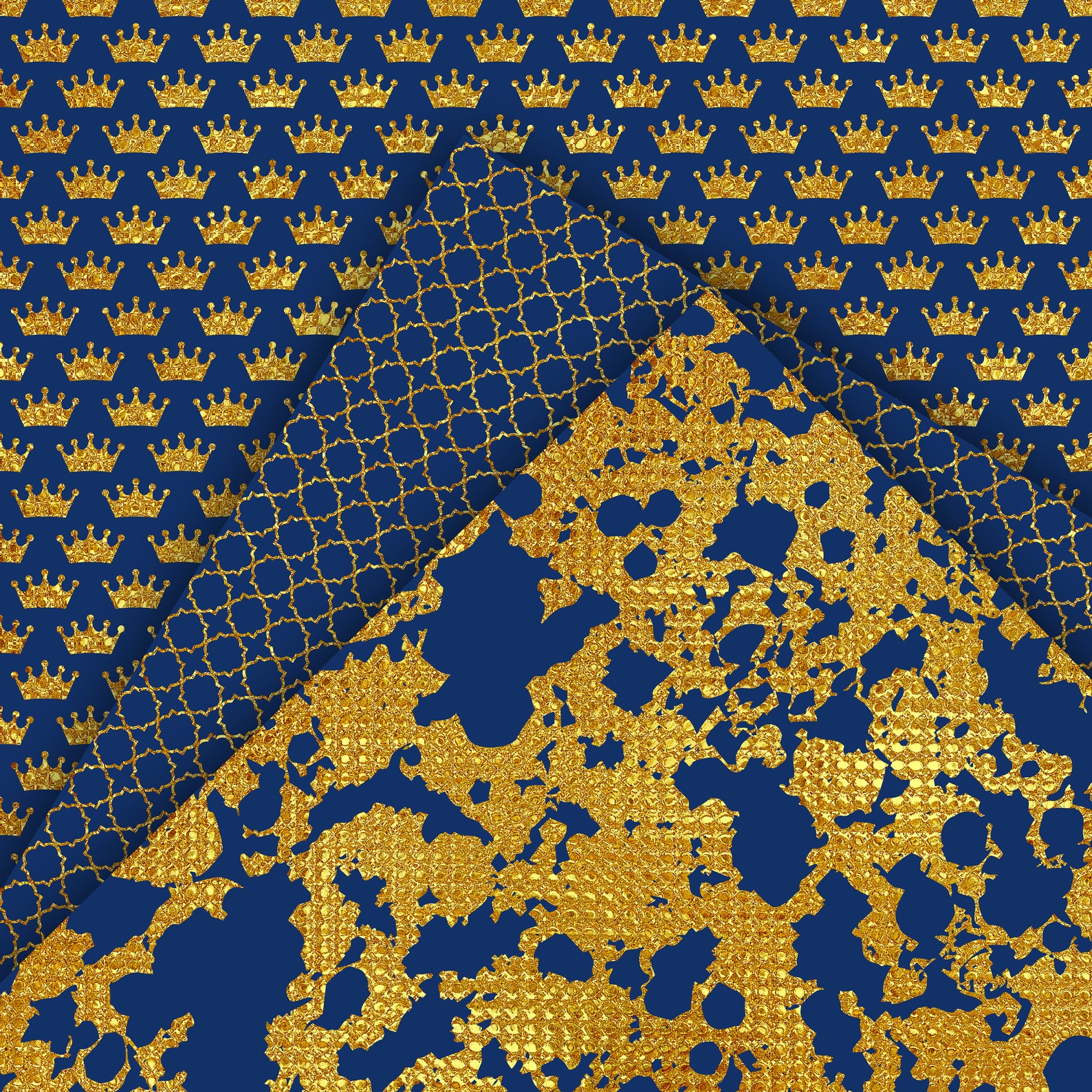 Gold and Navy Blue Digital Paper Background Scrapbooking - Etsy