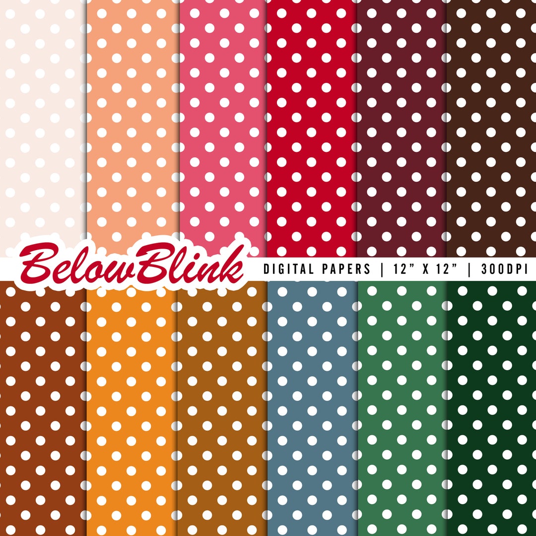 Thanksgiving Polka Dots Digital Paper, Seamless Backgrounds, Fall ...