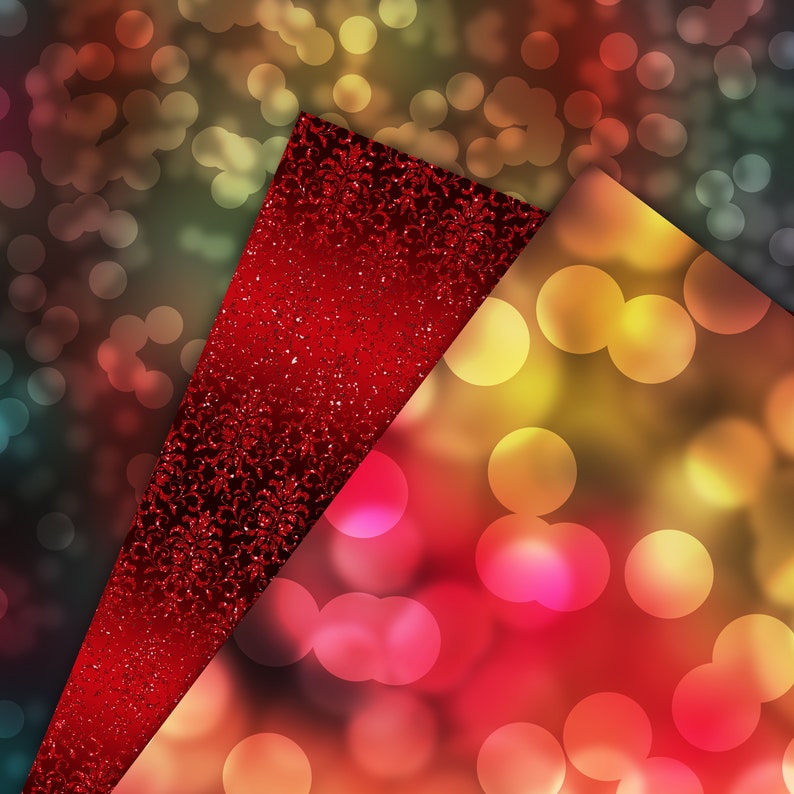Christmas Bokeh Digital Paper Metallic Glitter Scrapbook Paper | Etsy