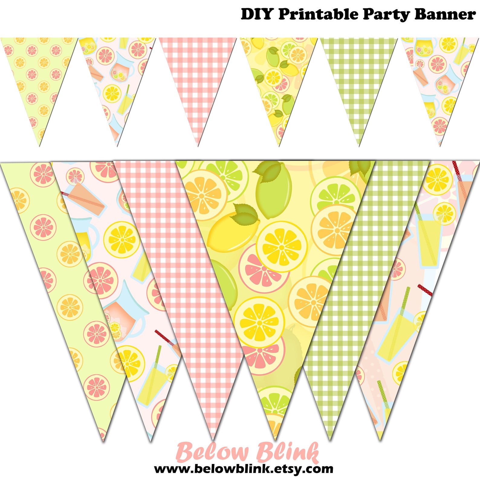 Pink Lemonade Banner Lemon Printable Banner Lemonade Party - Etsy