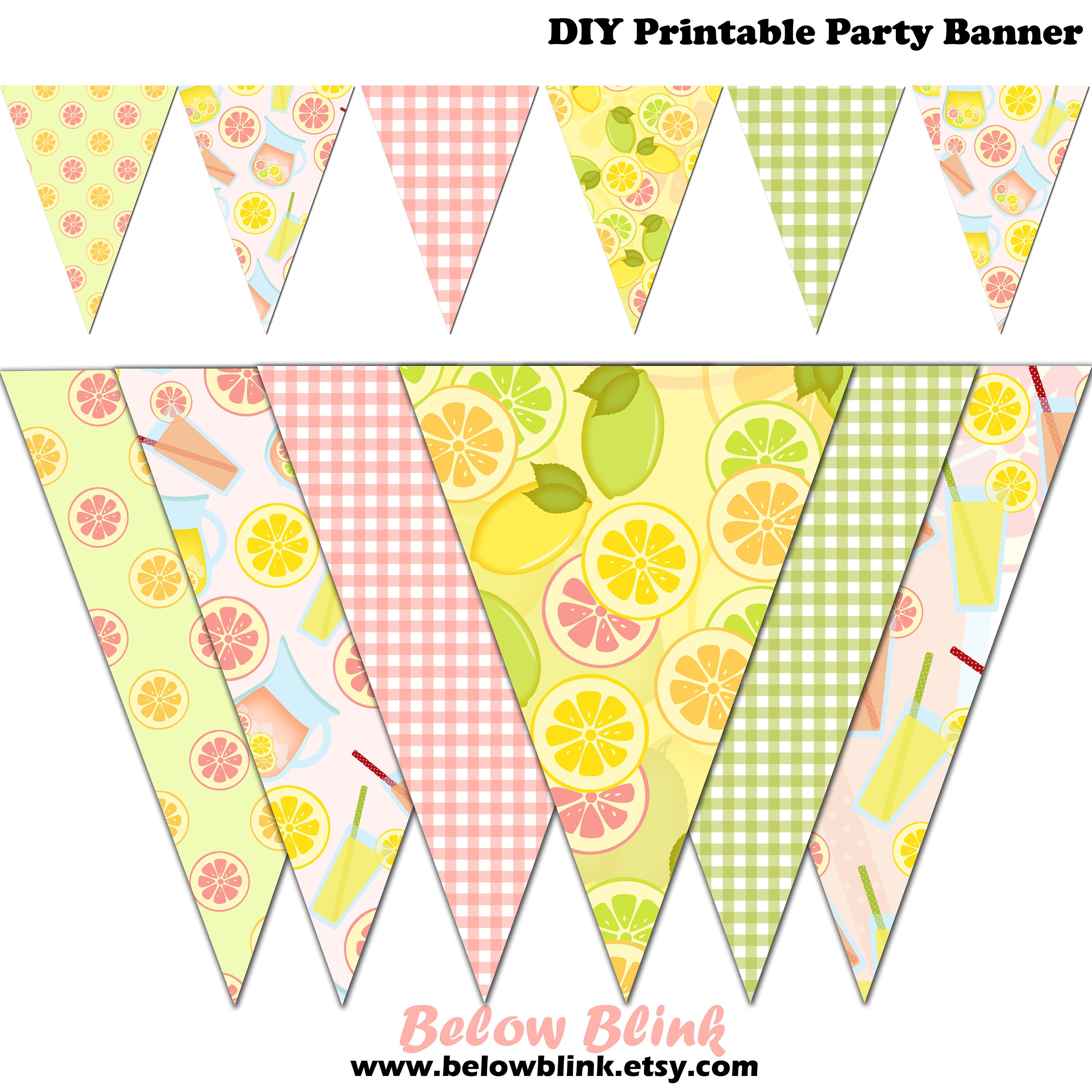 Pink Lemonade Banner Lemon Printable Banner Lemonade Party | Etsy