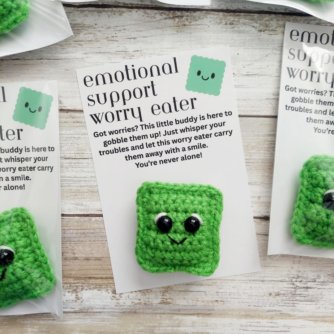 Emotional Support Worry Eater Pocket Hug – Handmade Crochet Amigurumi ...