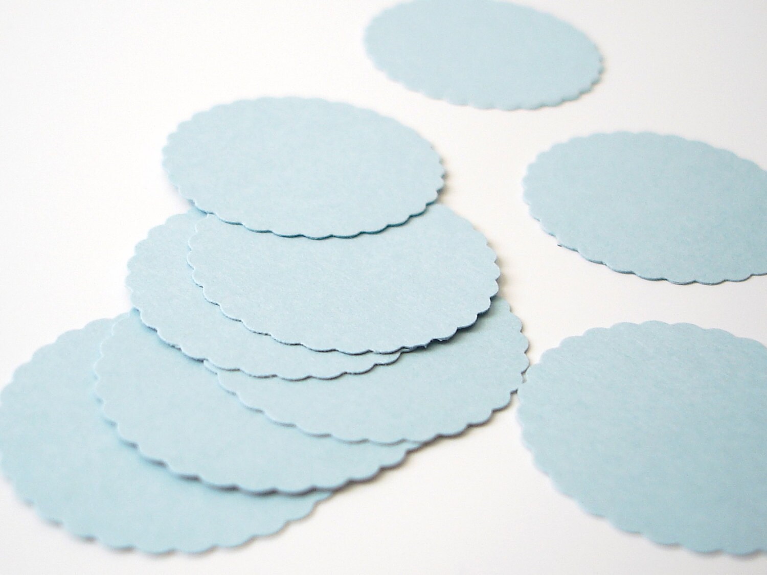 50 Light Blue Scalloped Circles Punch Die Cut Scrapbook - Etsy