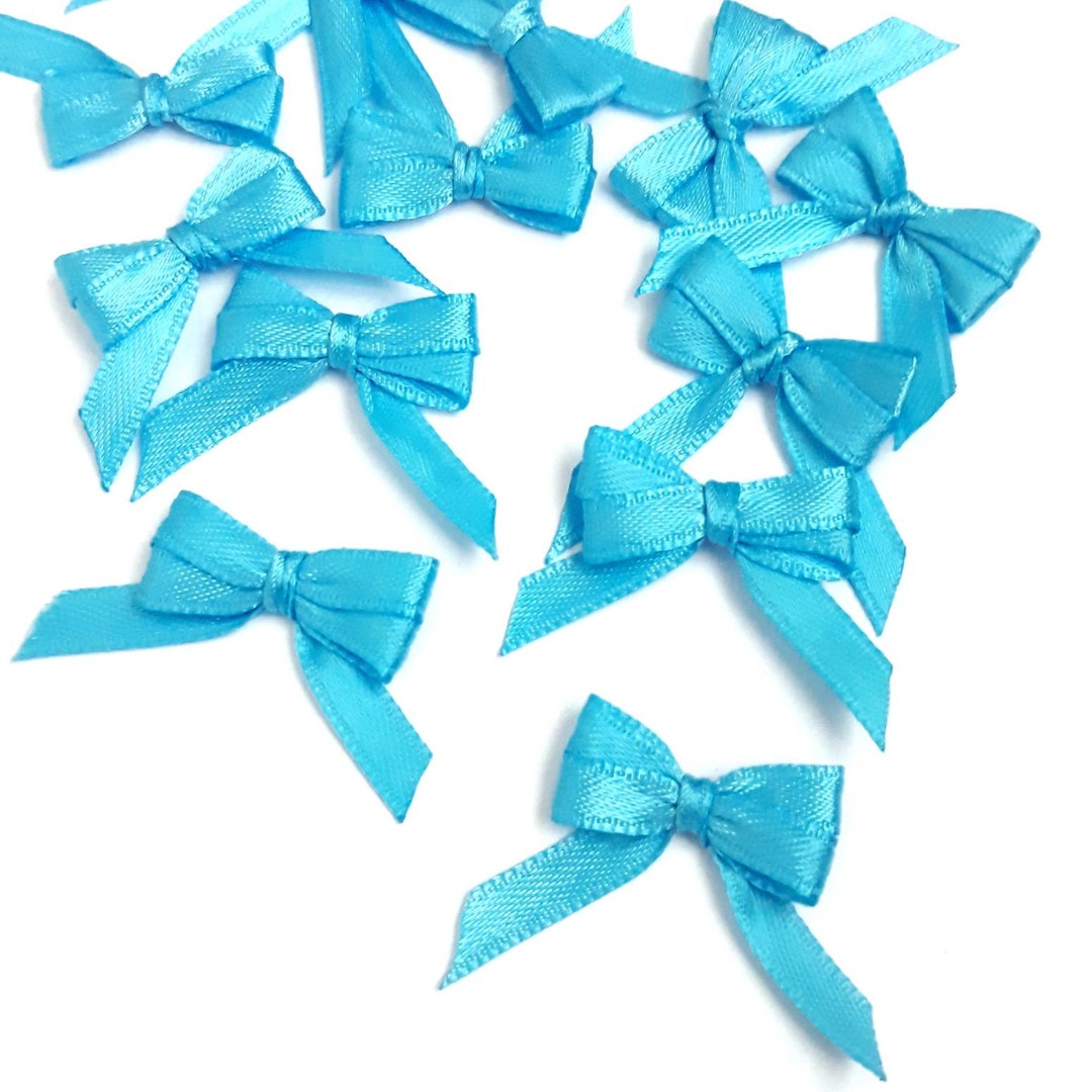 12 Pcs. Mini Bows Blue Bow Embellishments Card Making Appliques Wedding ...
