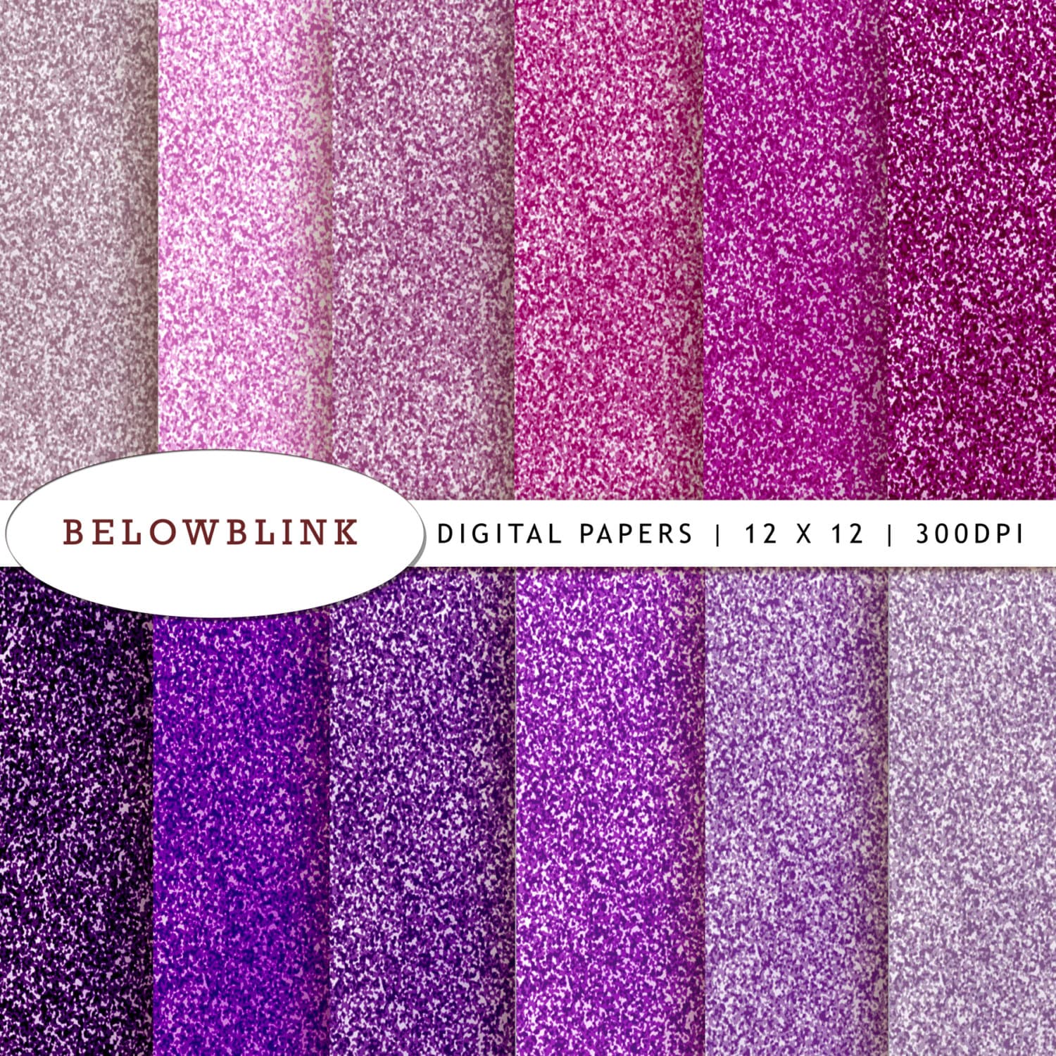 Pink and Purple Glitter Digital Paper Pack Scrapbook Papers | Etsy