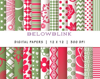 Digital Paper Pack Scrapbook Papers 12 Jpg Files 12 X 12 | Etsy