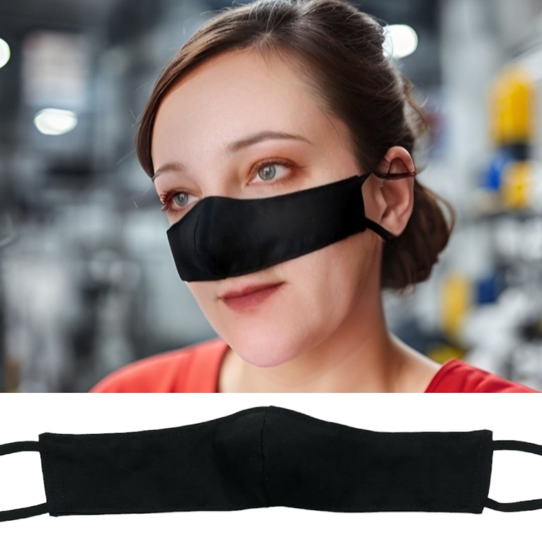 Black Nose Mask Pollen Protection Dust Cotton Washable Reusable ...