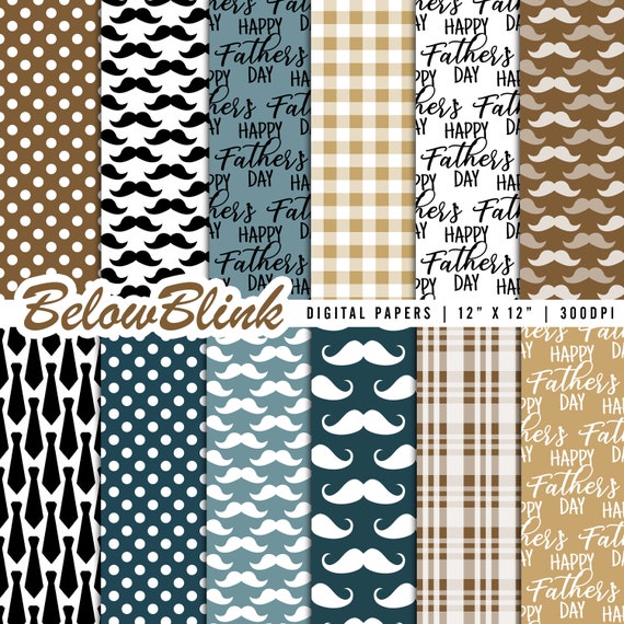 Father's Day Digital Paper, Seamless Backgrounds, Scrapbook Paper ...