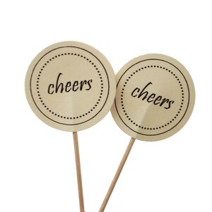 Cheers Cupcake Toppers 10CT, Wedding Decoration, New Years Eve Party ...