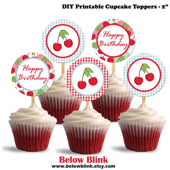 Party & Gifting Cake Toppers & Picks Paper, Party & Kids Cherry Cup ...