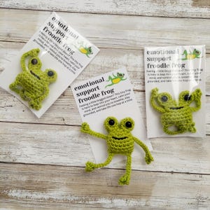 Emotional Support Crochet Frog Named Froodle, Pocket Hug Amigurumi ...
