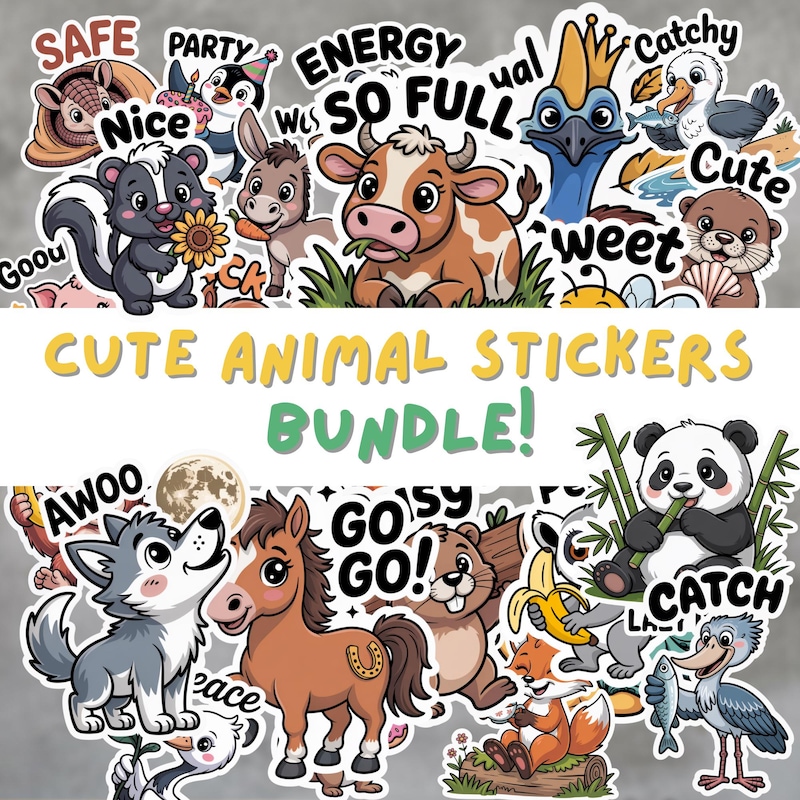 Animal Stickers - Etsy