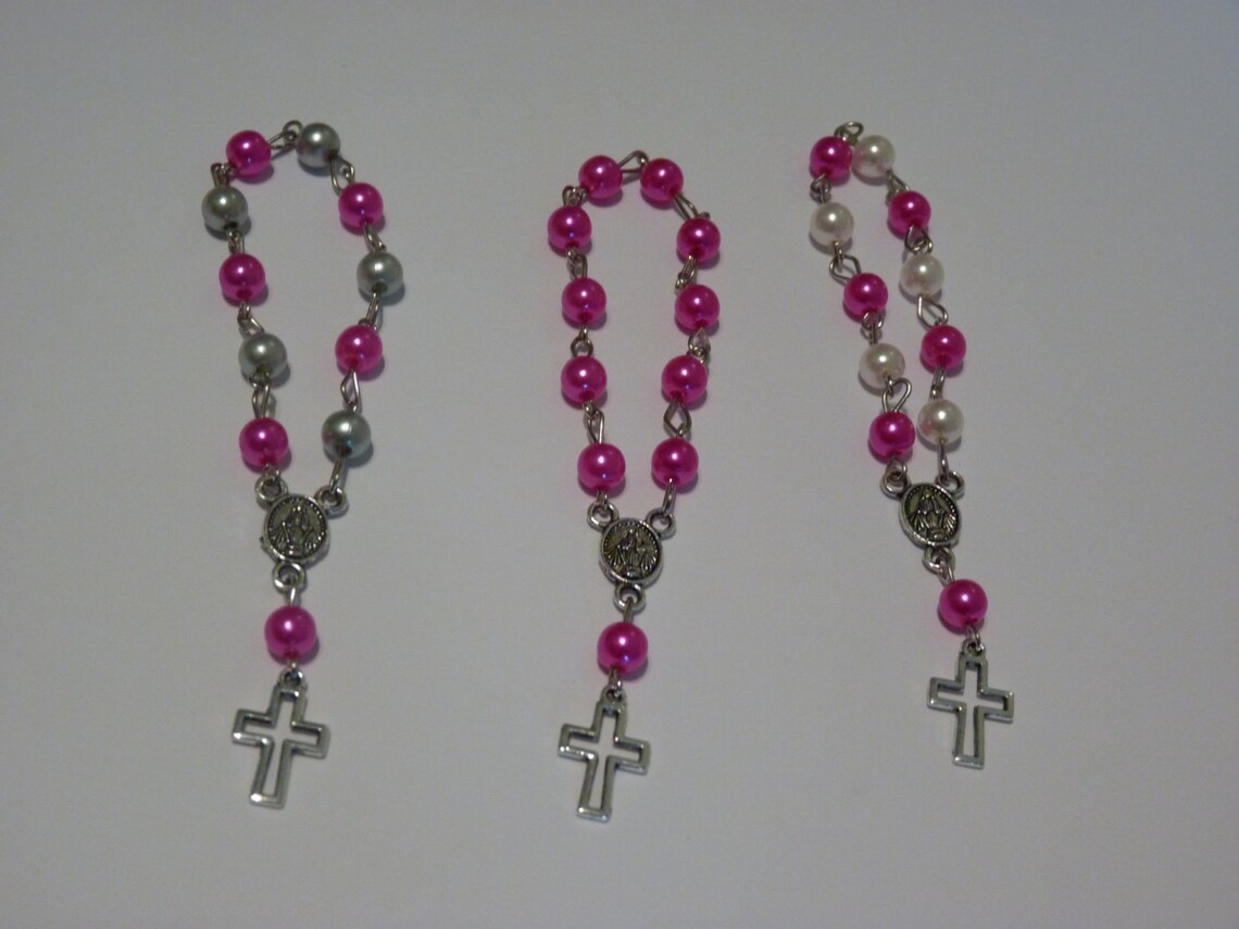 Mini Rosaries package of 20 HOT PINK - Etsy