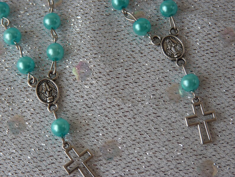Mini Rosaries package of 20 Turquoise Blue | Etsy
